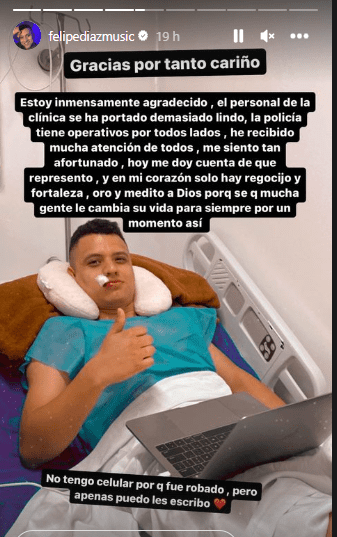 Felipe Díaz, cantante vallenato, le dispararon por robarle el celular